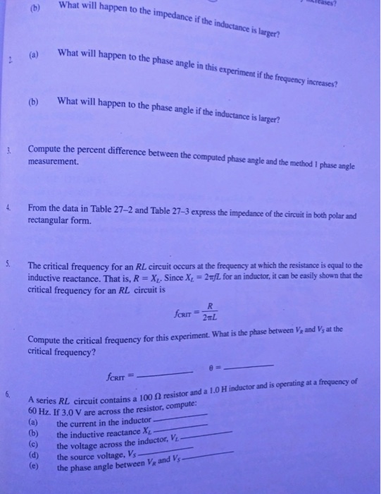 Solved NTA: Table 27-1 Table 27-2 Measured Listed Value S= | Chegg.com