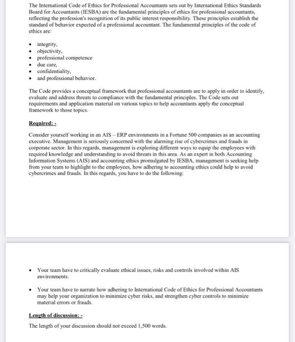 The International Code of Ethics for Professional | Chegg.com