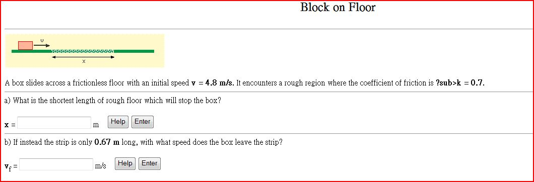Solved A box slides across a frictionless floor with an | Chegg.com