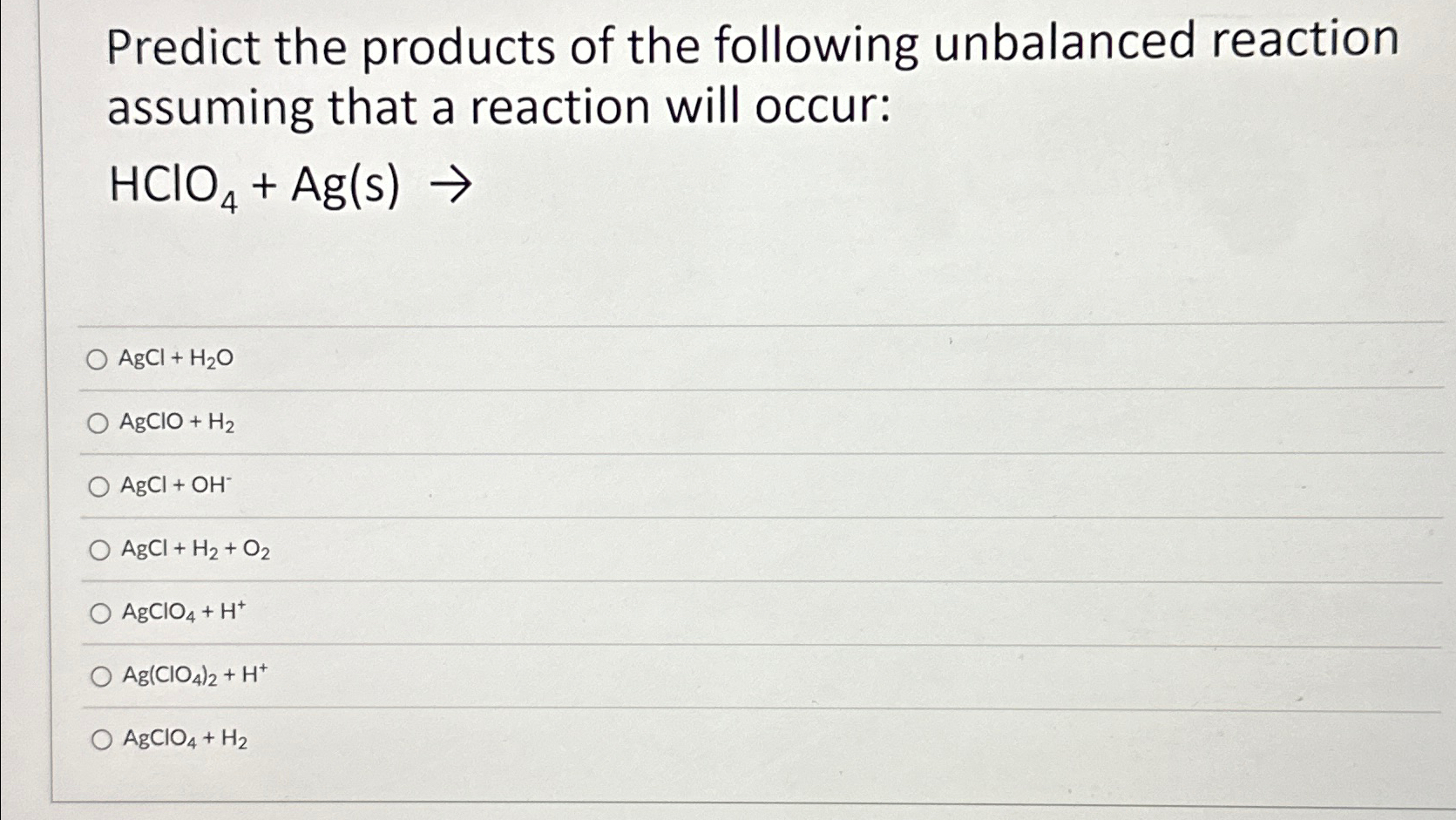 Solved Predict The Products Of The Following Unbalanced
