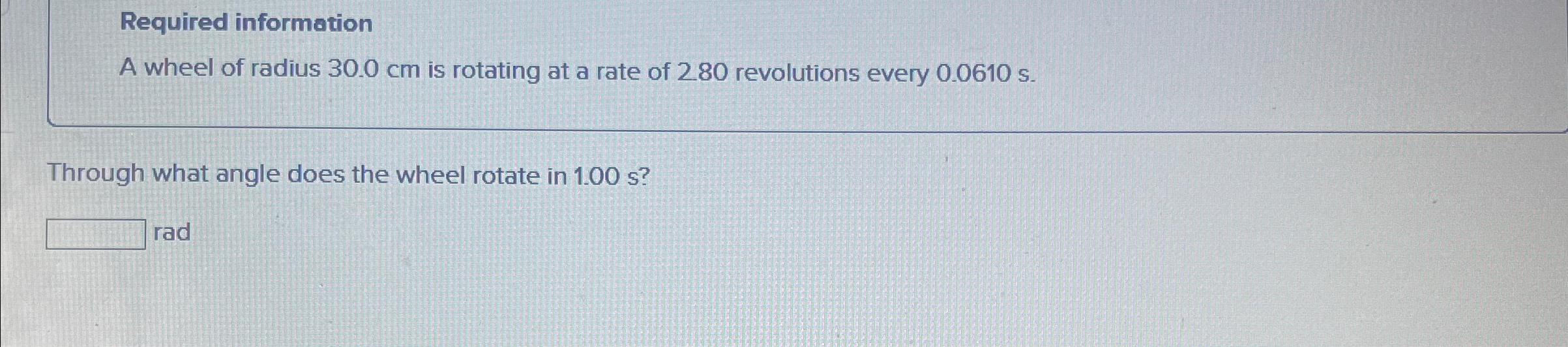 Solved Required informationA wheel of radius 30.0cm ﻿is | Chegg.com