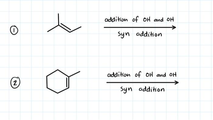 Solved addition of OH and OH O Syn addition addition of OH | Chegg.com