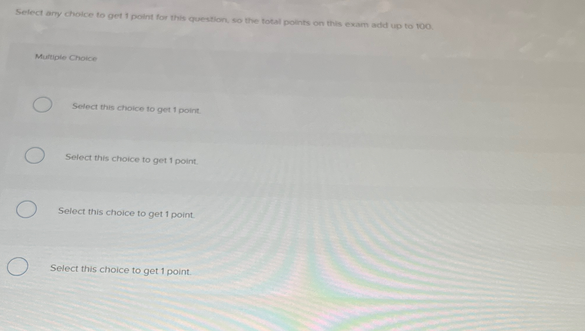 Solved Select ary choice to get 1 ﻿point for this question, | Chegg.com