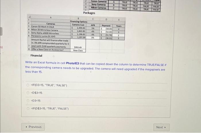 Solved Trade in LensFinancial Write an Excel formula in cell | Chegg.com