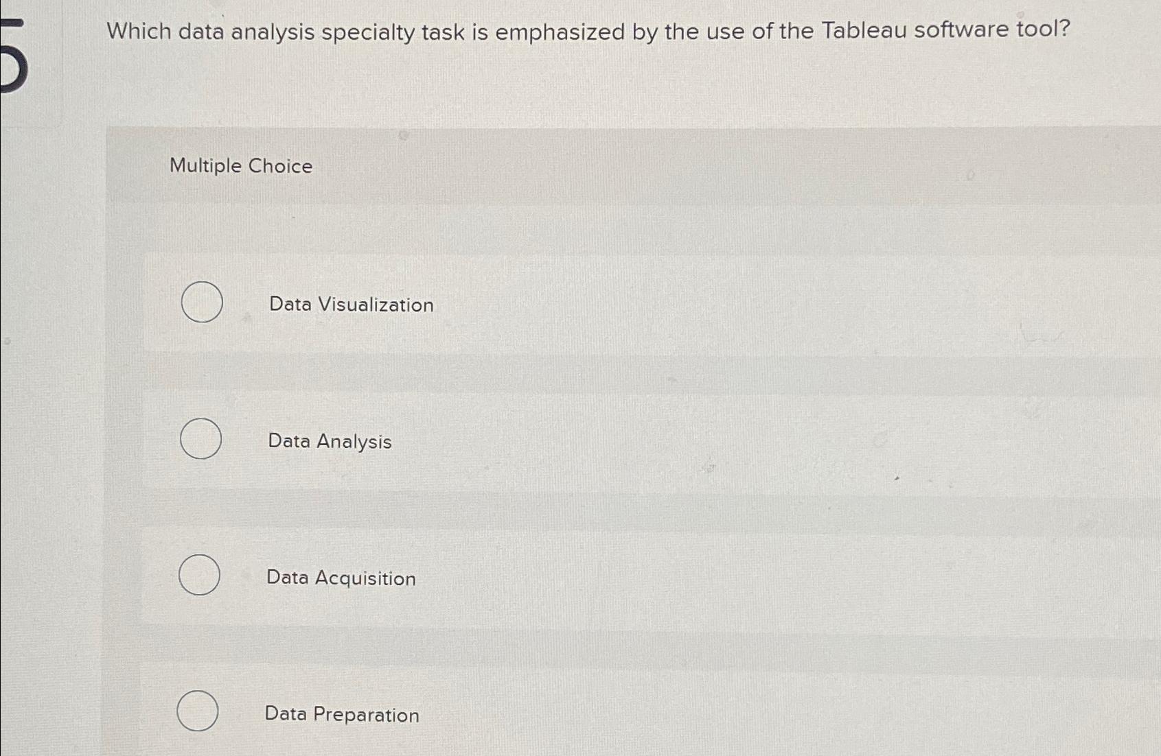 Solved Which data analysis specialty task is emphasized by | Chegg.com