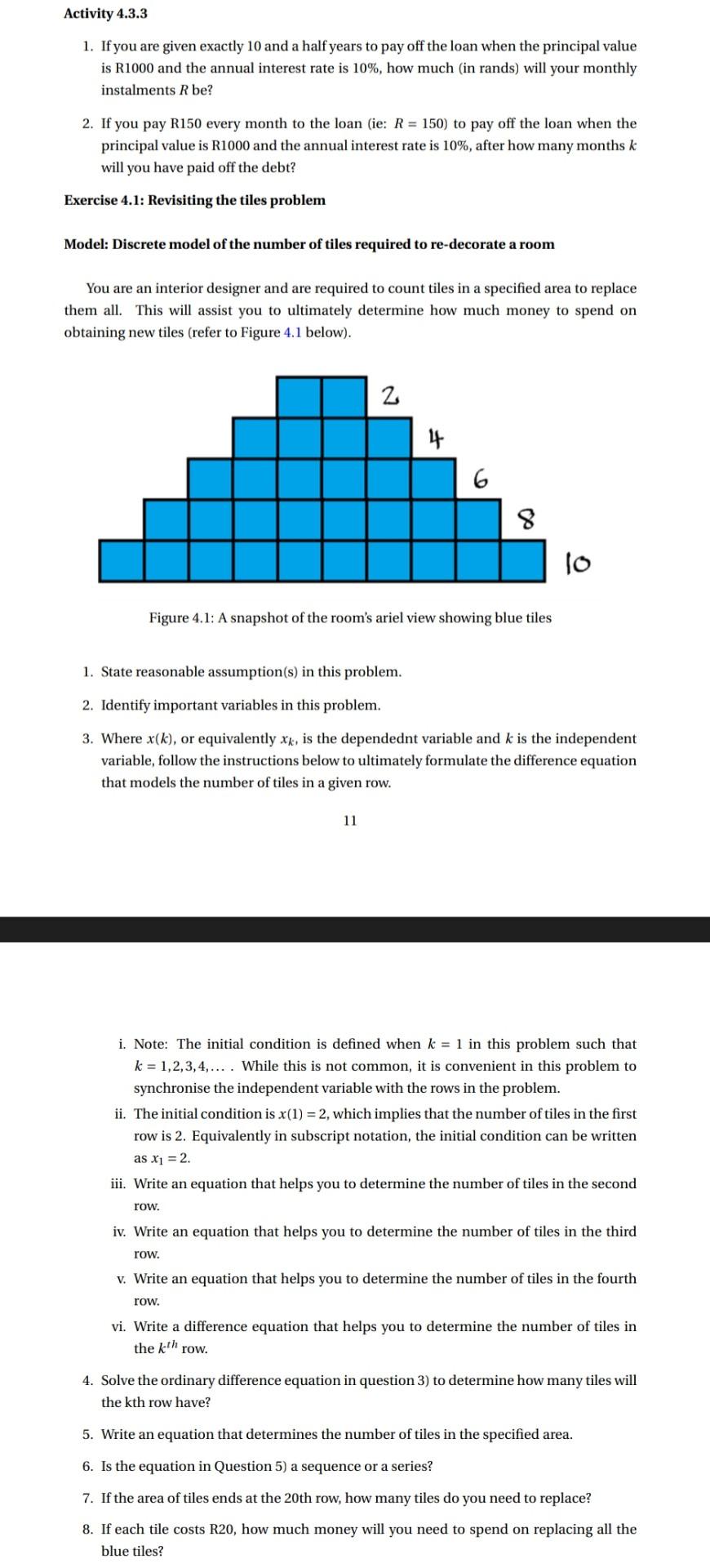 Solved Activity 4.3.3 1. If you are given exactly 10 and a | Chegg.com