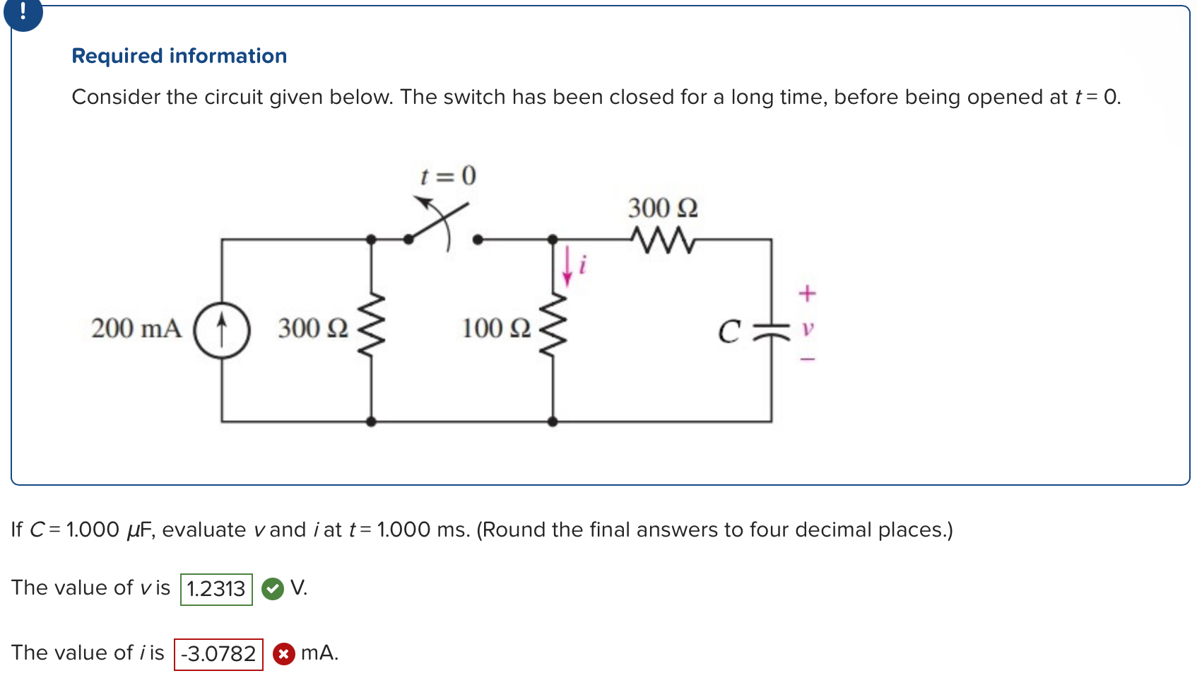 Solved !Required informationConsider the circuit given | Chegg.com