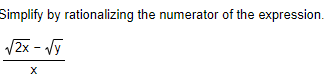 Solved Simplify by rationalizing the numerator of the | Chegg.com