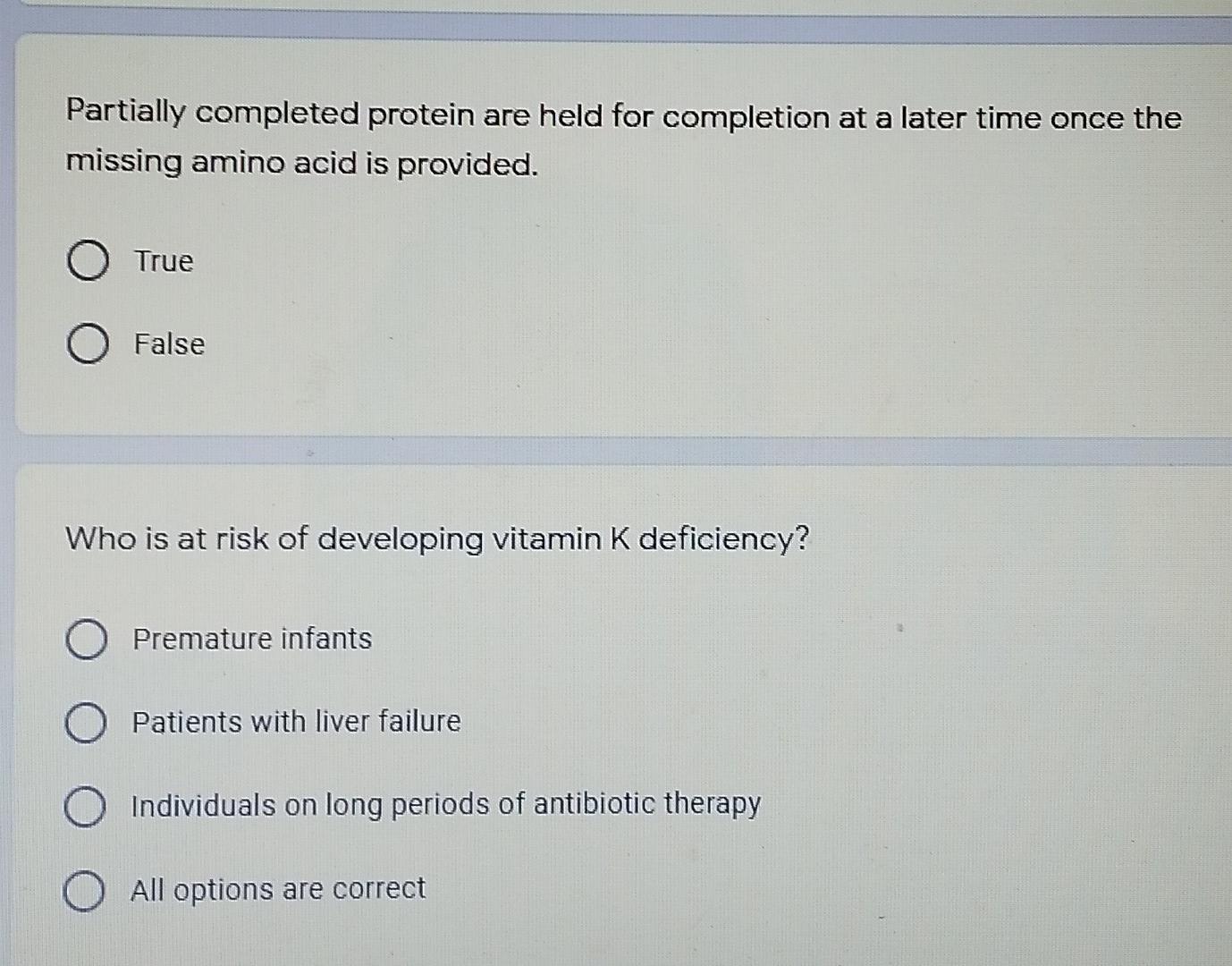 Solved Partially completed protein are held for completion | Chegg.com