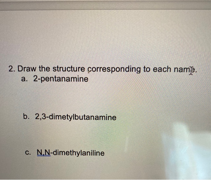 Solved 2. Draw the structure corresponding to each nama. a. | Chegg.com
