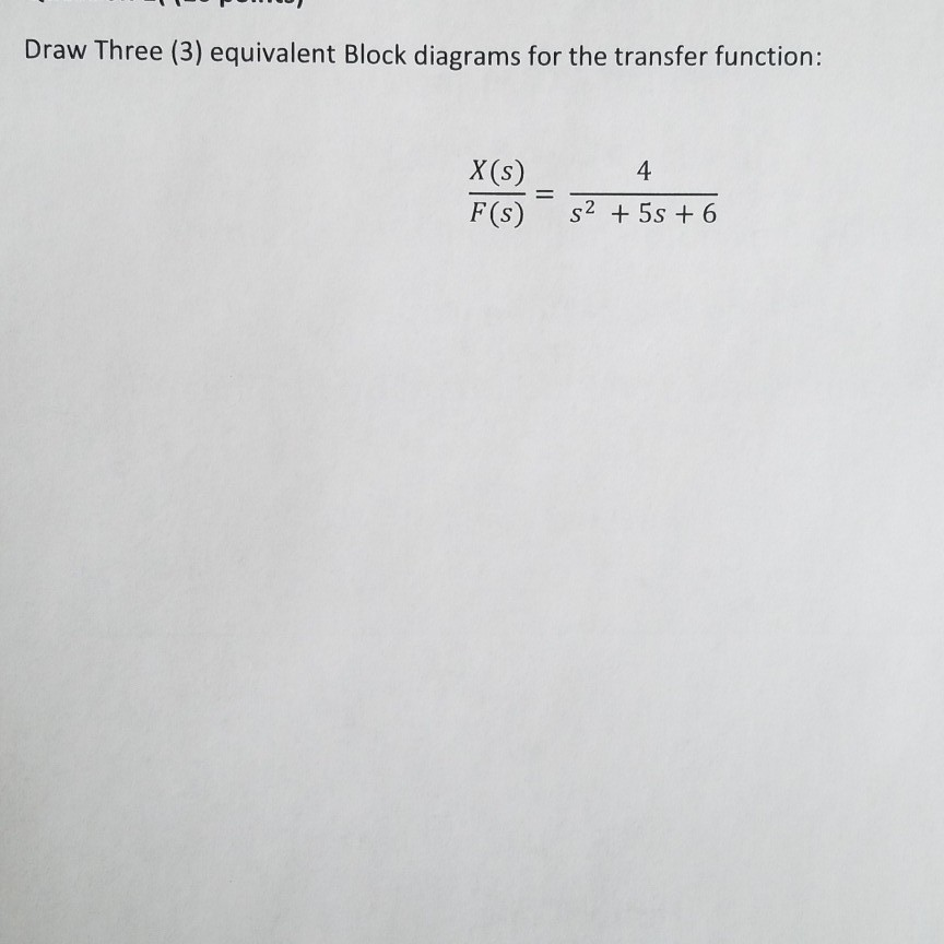 Solved Draw Three (3) equivalent Block diagrams for the | Chegg.com