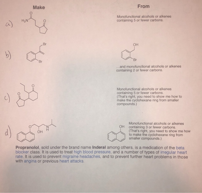 Solved please outline a reasonable synthesis for each letter | Chegg.com