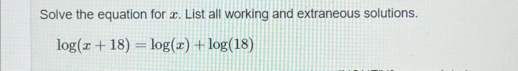 Solved What is the extraneous | Chegg.com