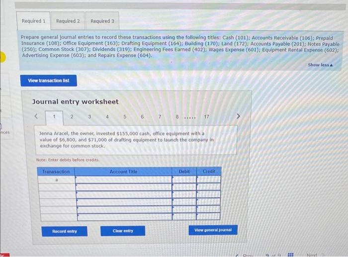 Solved Problem 2-2A Preparing and posting journal entries; | Chegg.com