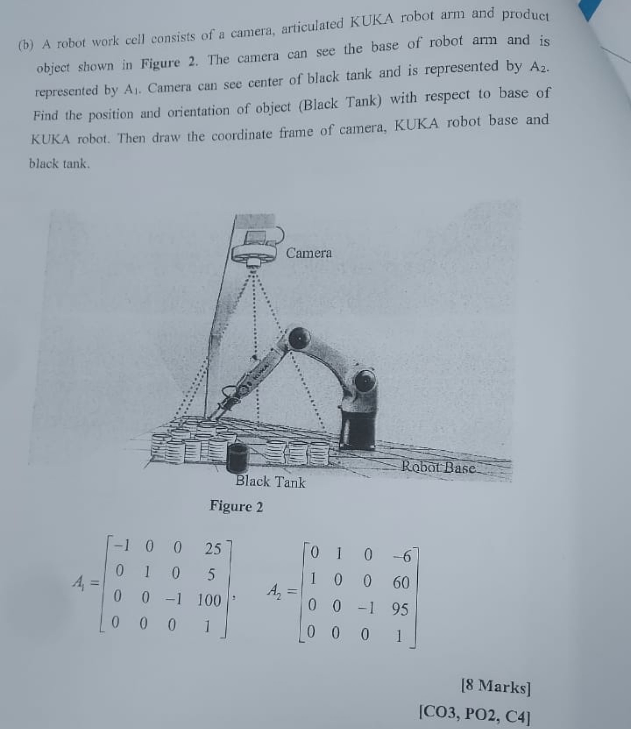 Solved (b) ﻿A robot work cell consists of a camera, | Chegg.com
