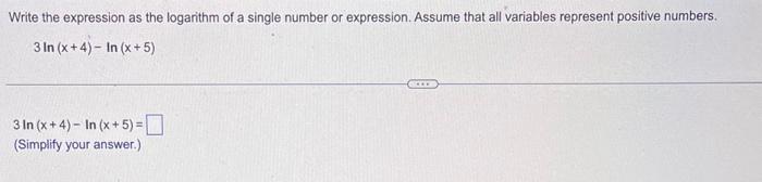 Solved Write the expression as the logarithm of a single | Chegg.com
