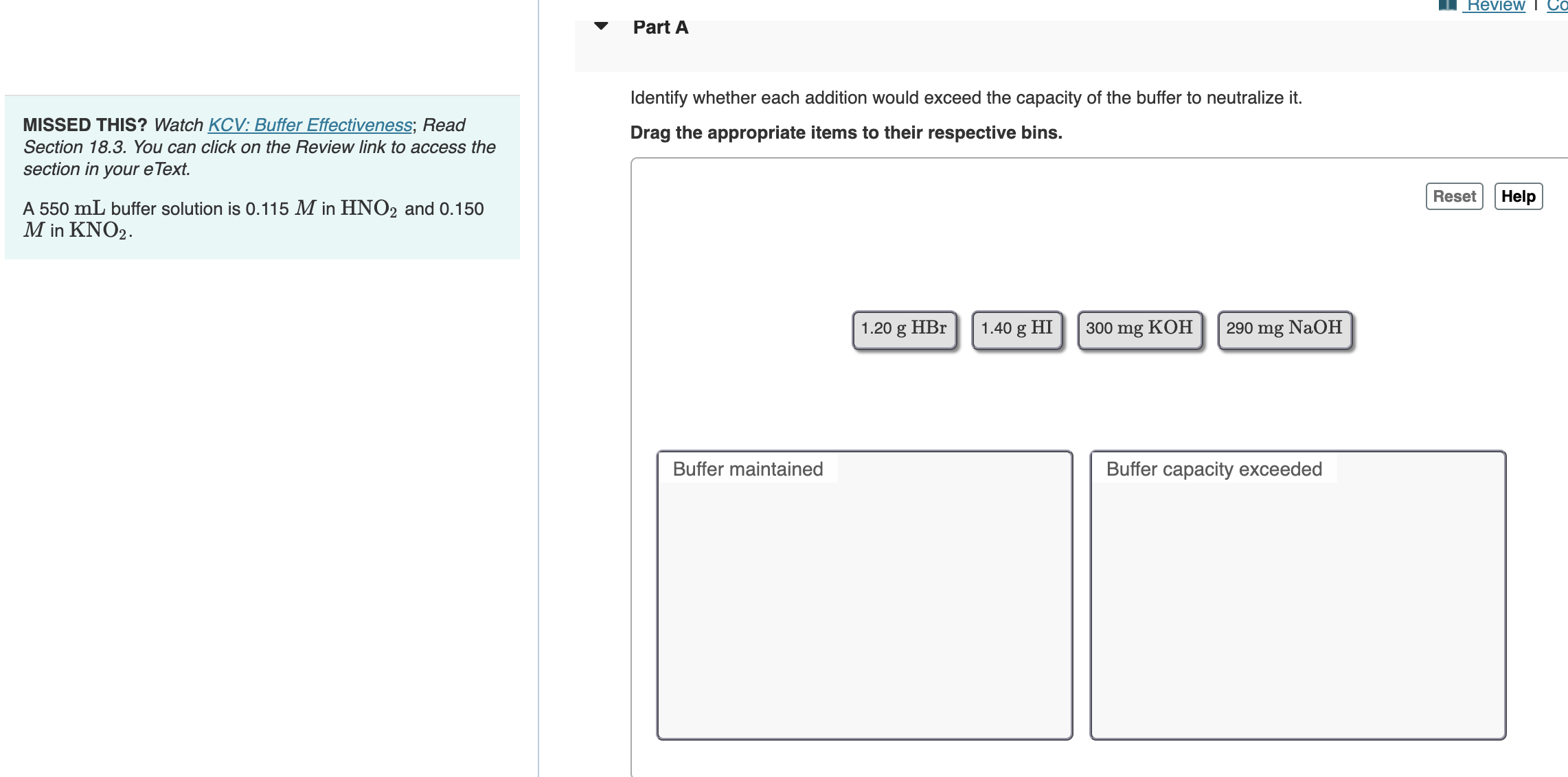 Solved Part AMISSED THIS? Watch KCV: Buffer Effectiveness; | Chegg.com