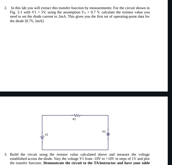 Solved a) ﻿Assume that the diode is reverse biased, what is | Chegg.com