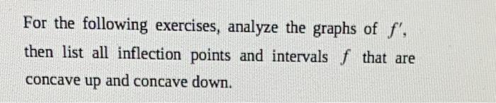 Solved For the following exercises, analyze the graphs of | Chegg.com