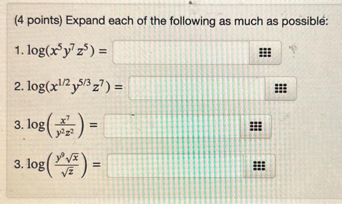 Solved (4 points) Expand each of the following as much as | Chegg.com