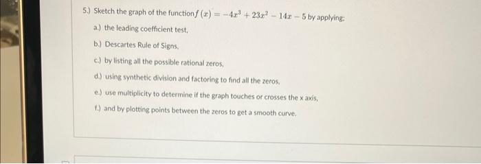 Solved 5.) Sketch the graph of the function | Chegg.com
