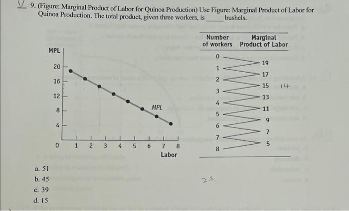 Solved 9. (Figure: Marginal Product of Labor for Quinoa | Chegg.com