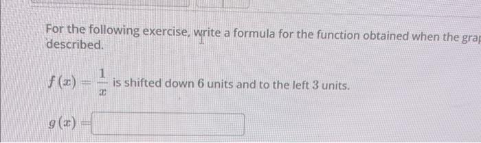 Solved For the following exercise, write a formula for the | Chegg.com