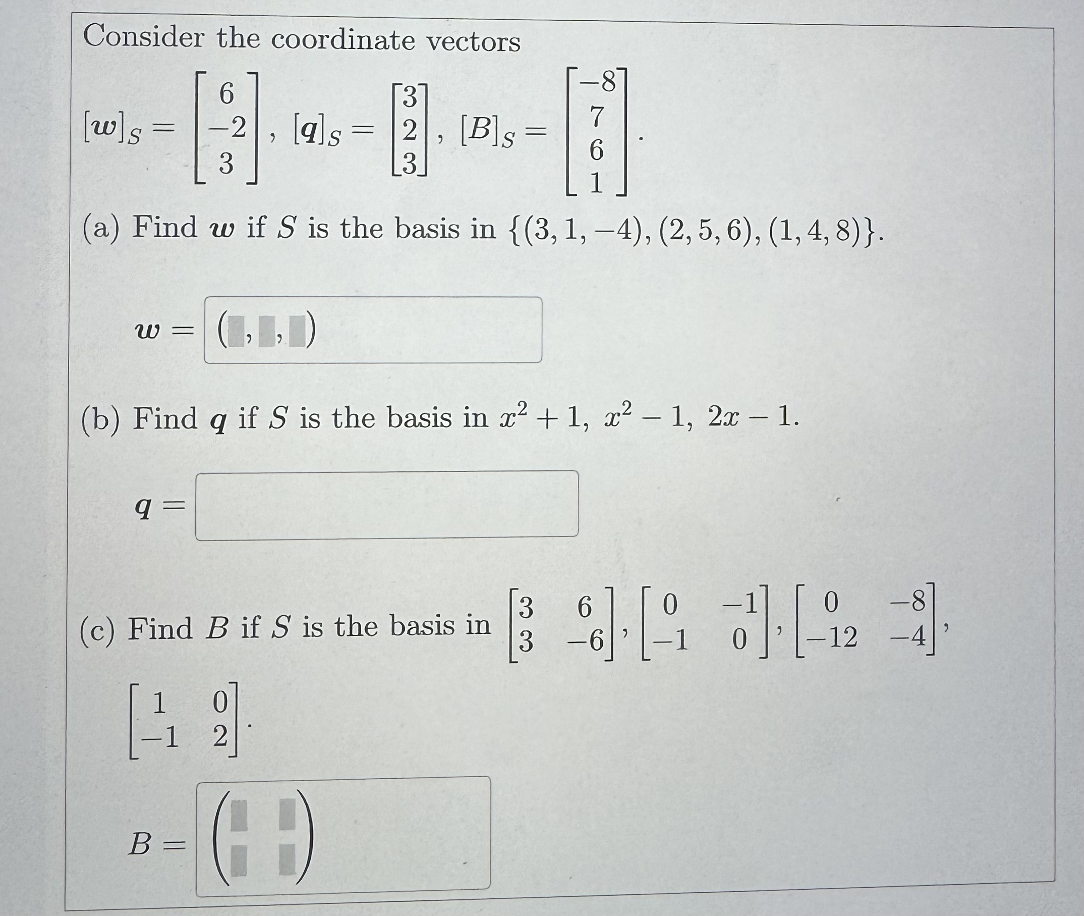 Solved Consider the coordinate | Chegg.com
