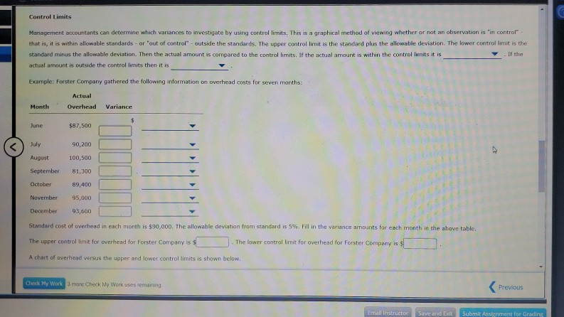 Solved Control Limits Management accountants can determine | Chegg.com