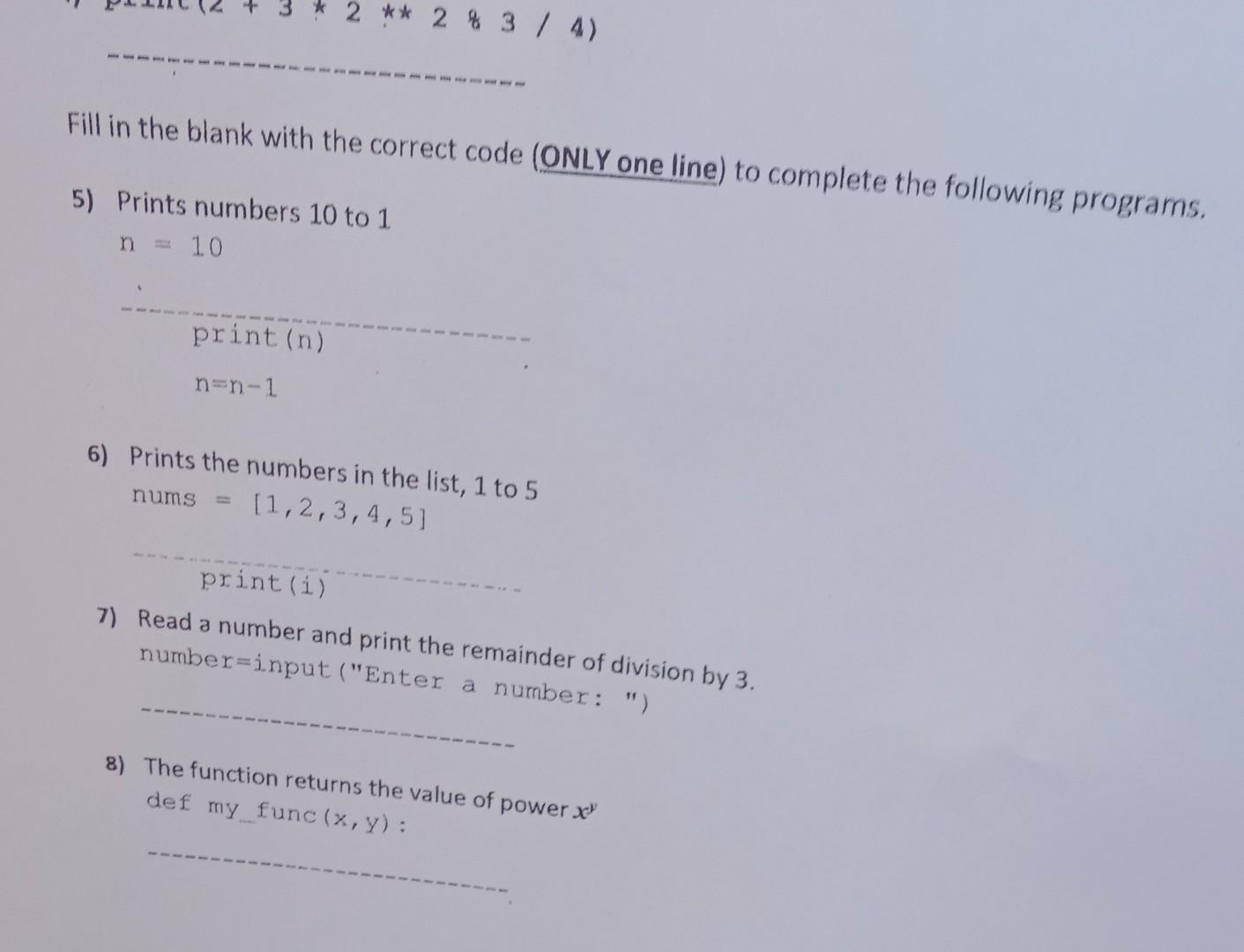 Solved Fill in the blank with the correct code (ONLY one | Chegg.com