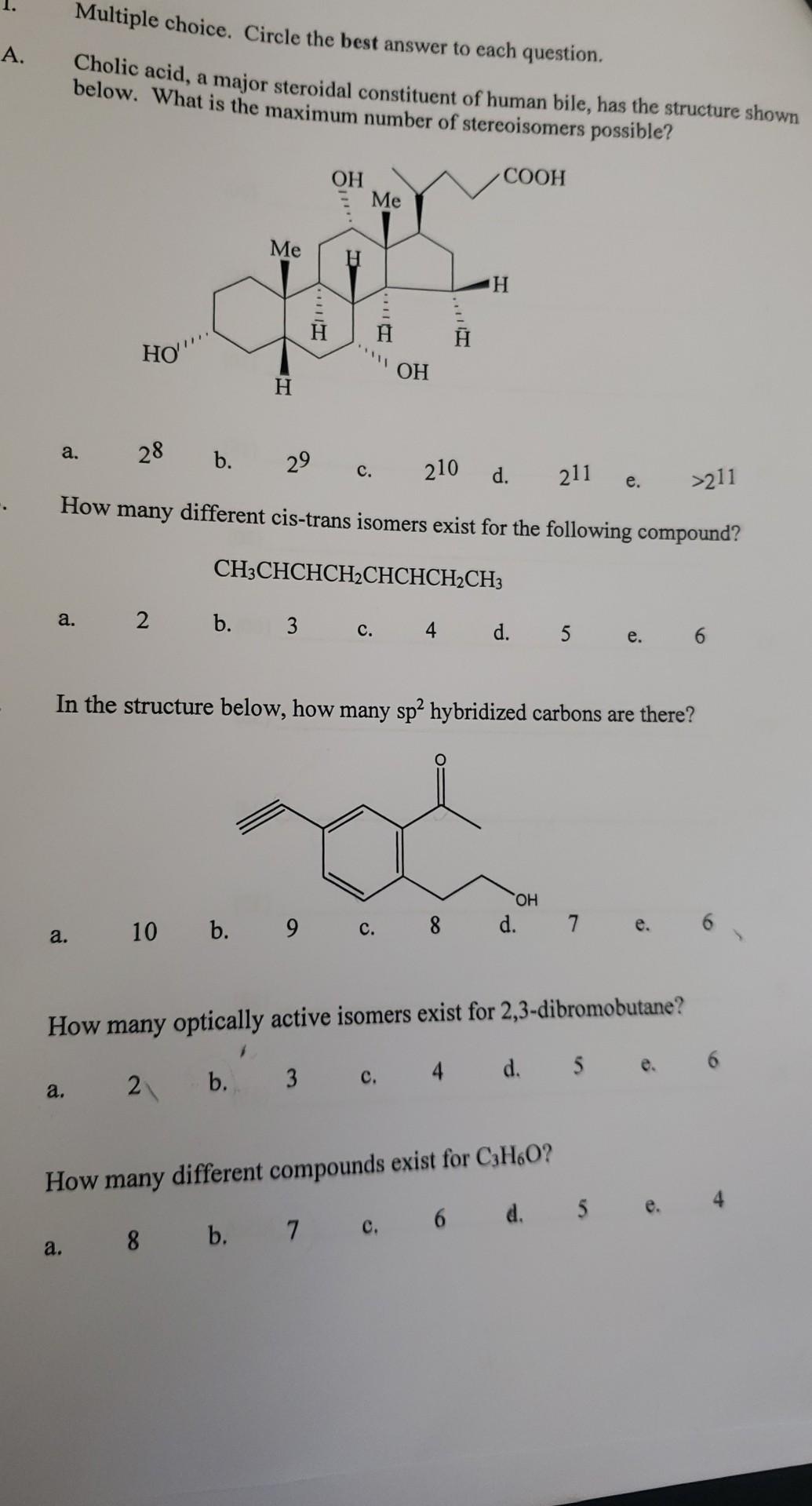 Solved Multiple choice. Circle the best answer to each | Chegg.com