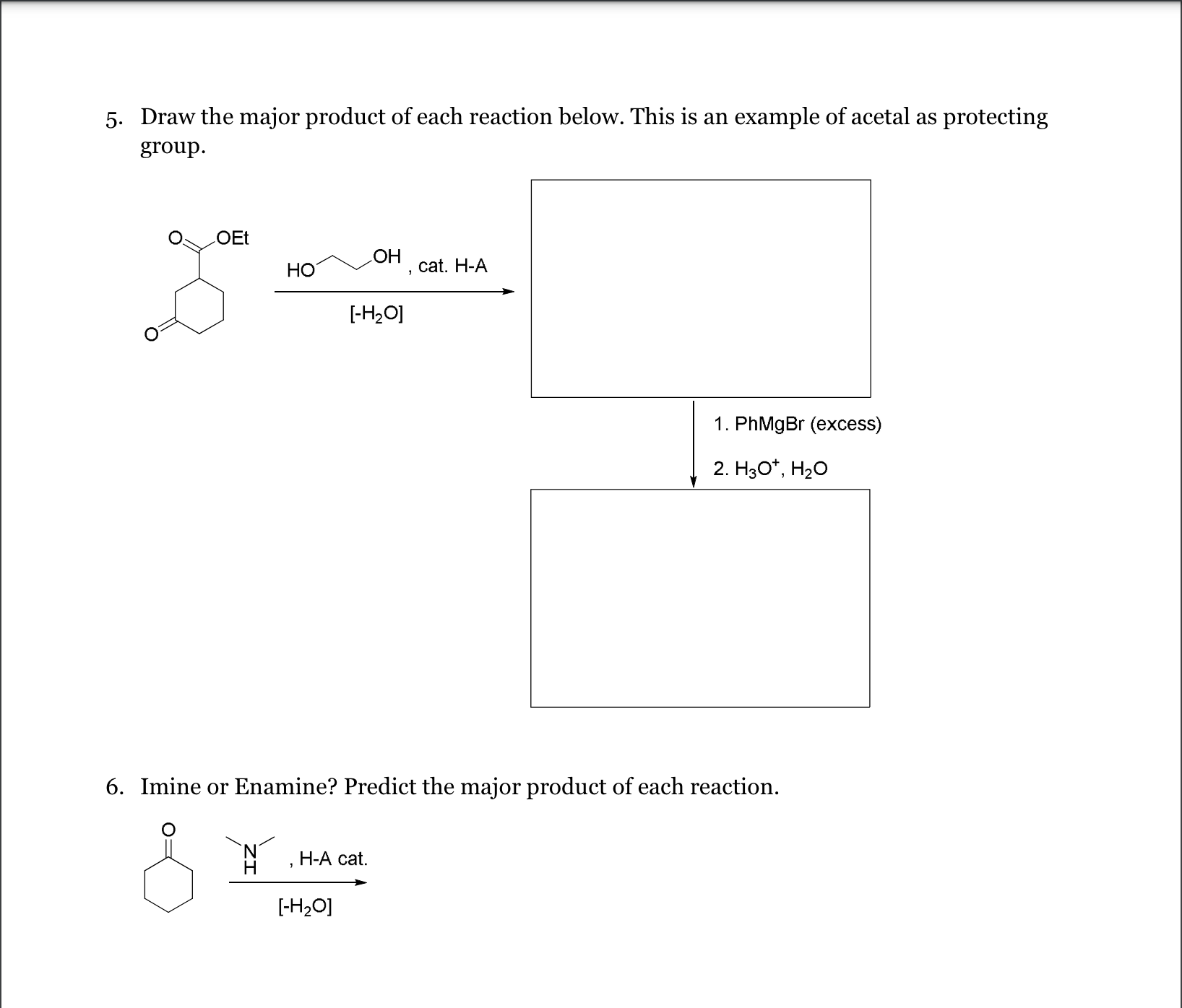 Solved Draw the major product of each reaction below. This | Chegg.com