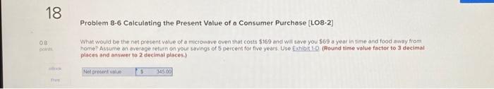 Solved Problem 8-6 Calculating the Present Value of o | Chegg.com