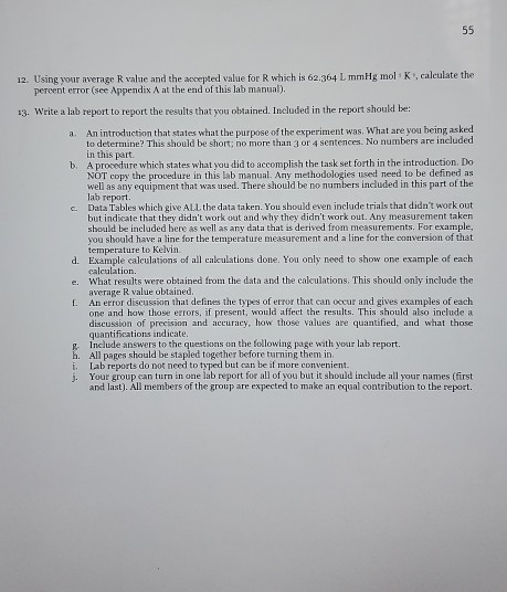 53 DETERMINATION OF THE GAS CONSTANT INTRODUCTION The | Chegg.com