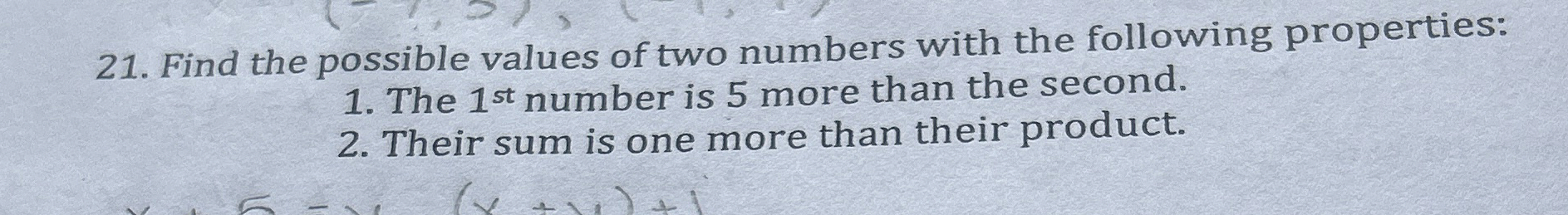 Solved Find the possible values of two numbers with the | Chegg.com