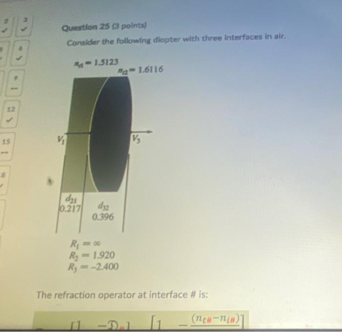 Solved Consider the following diopter with three interfaces | Chegg.com