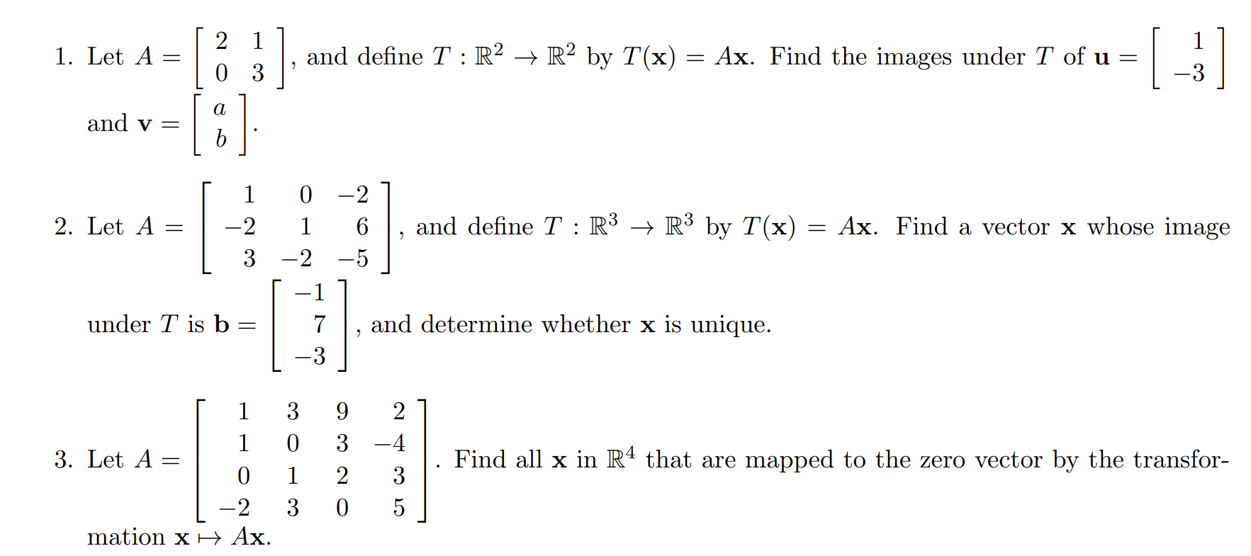 Solved Let A=[2103], ﻿and define T:R2→R2 ﻿by T(x)=Ax. ﻿Find | Chegg.com