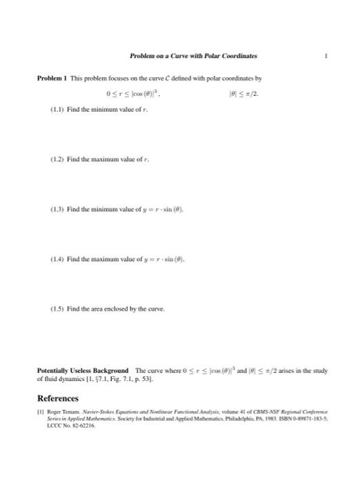 Solved Problem 1 This problem focuses on the curve C defined | Chegg.com