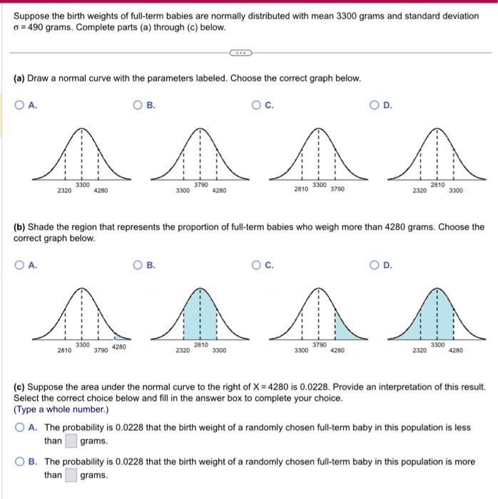 Solved Suppose the birth weights of full-term babies are | Chegg.com