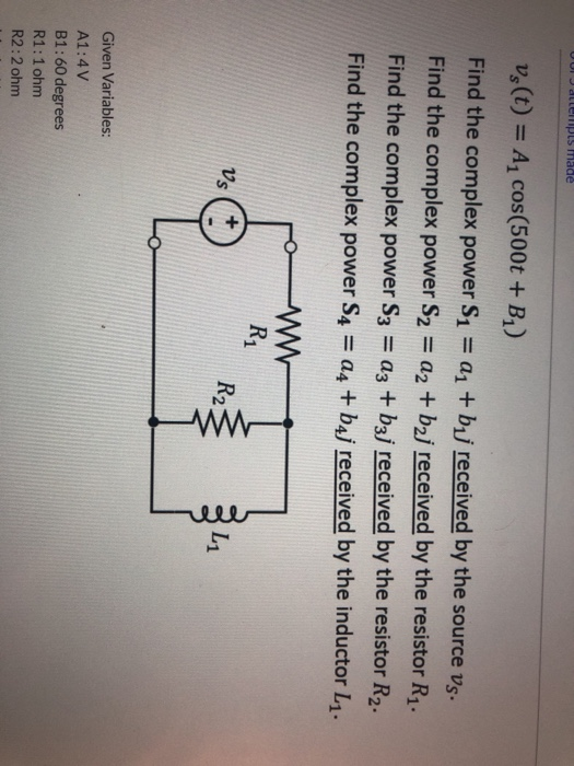 Solved U attempts made vs(t) = A cos(500t + B) Find the | Chegg.com
