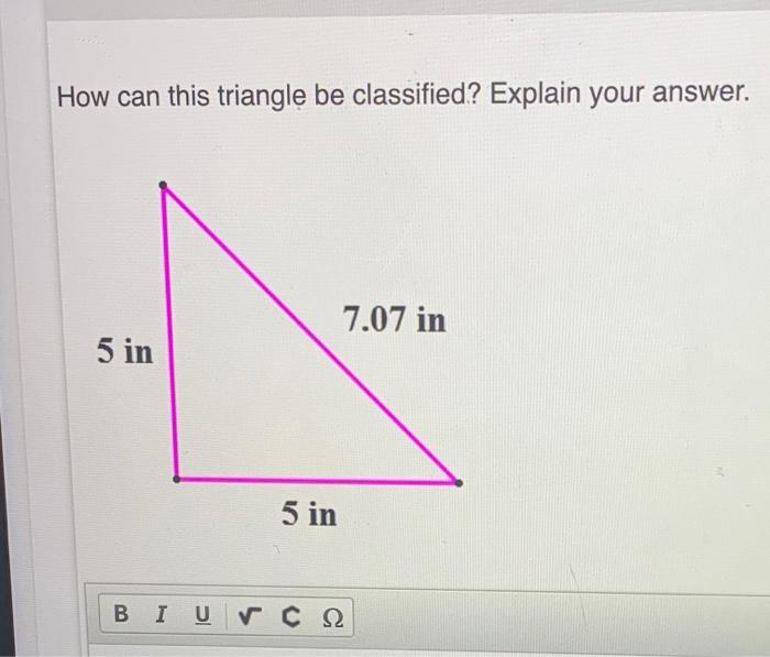 Solved How can this triangle be classified? Explain your | Chegg.com