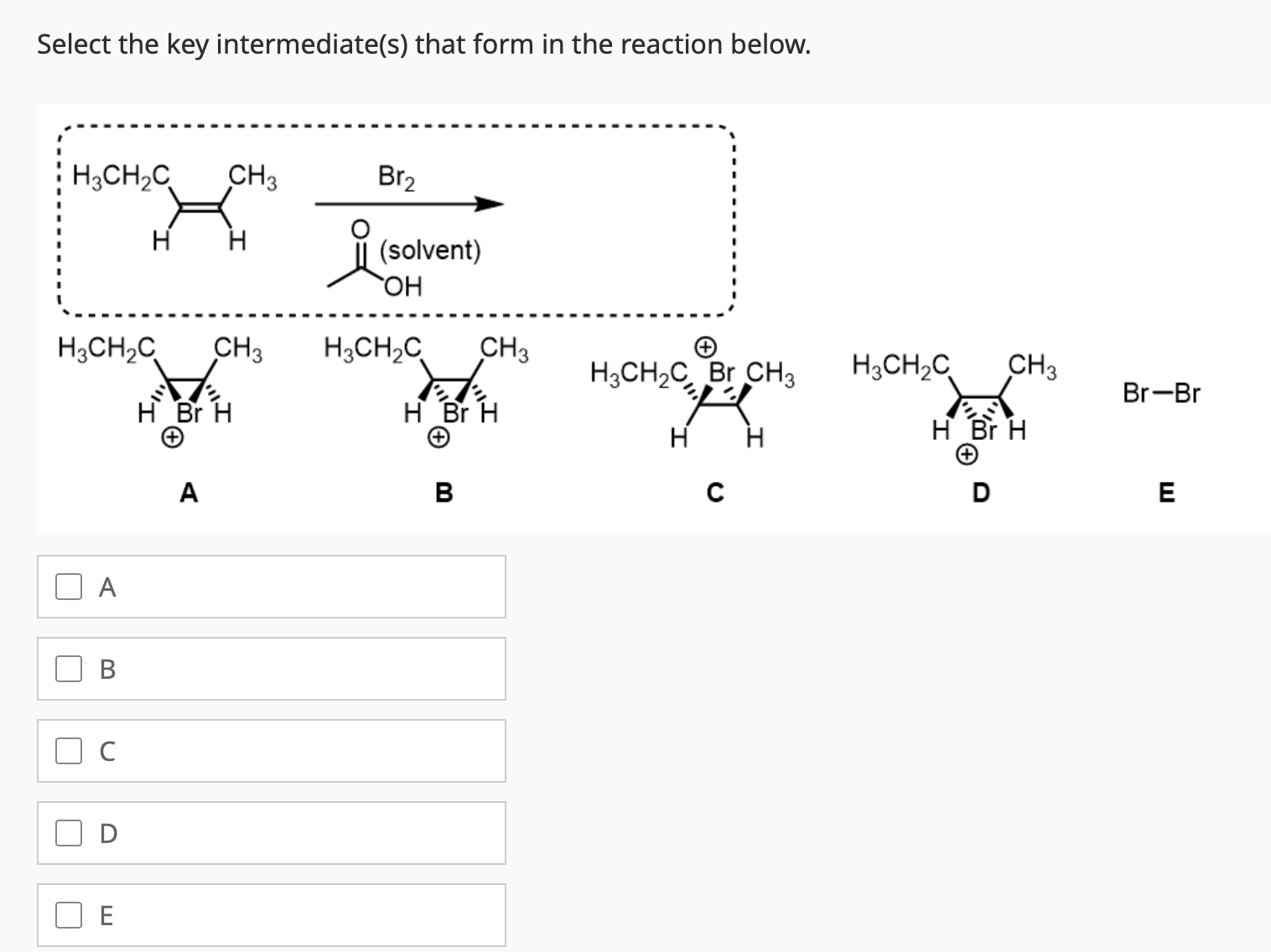 Solved Select the key intermediate(s) ﻿that form in the | Chegg.com