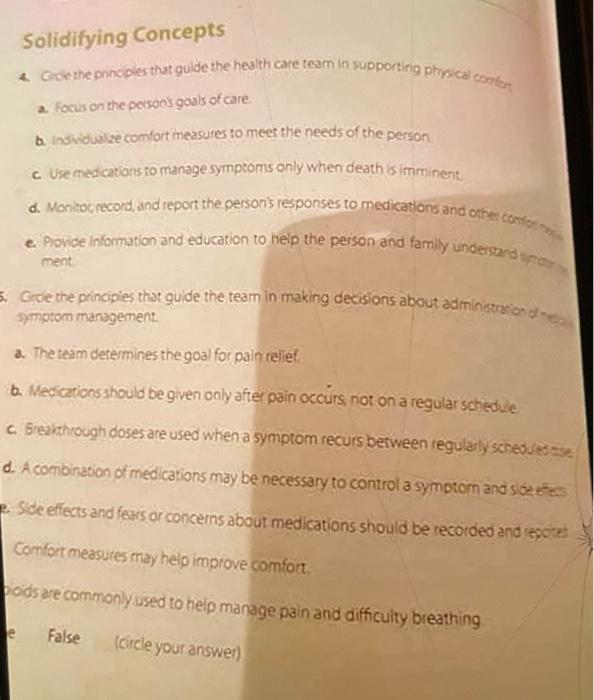 Solved Solidifying Concepts 4 Grote the principles that | Chegg.com