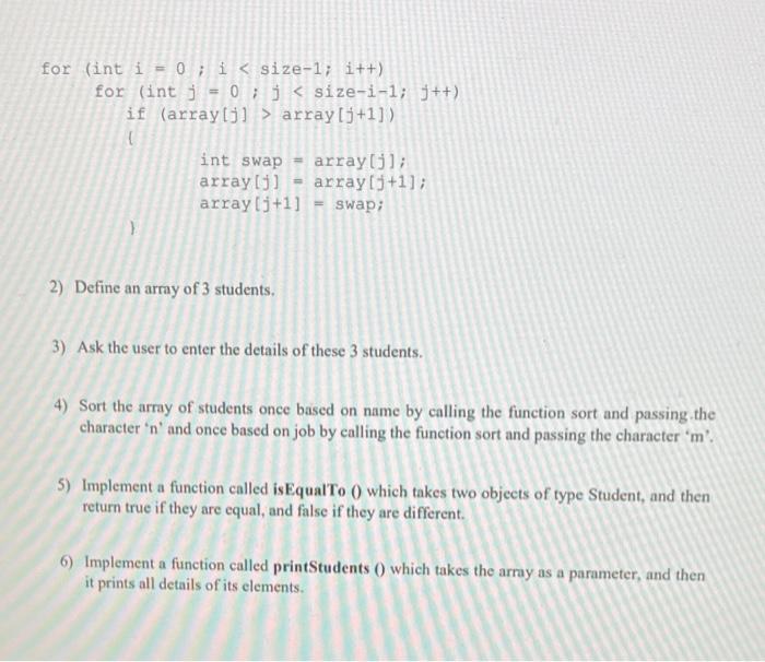 Solved Part 1: Define the Class Student Define and implement | Chegg.com