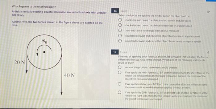 Solved What happens to the rotating object? A disk is | Chegg.com