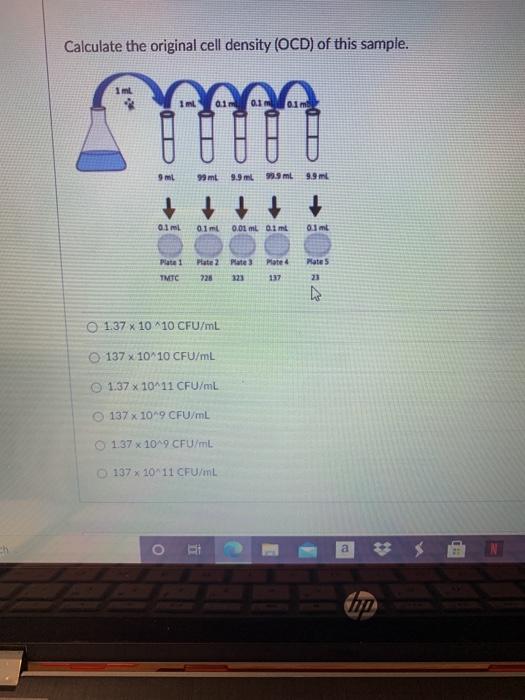 Solved Calculate the original cell density (OCD) of this | Chegg.com