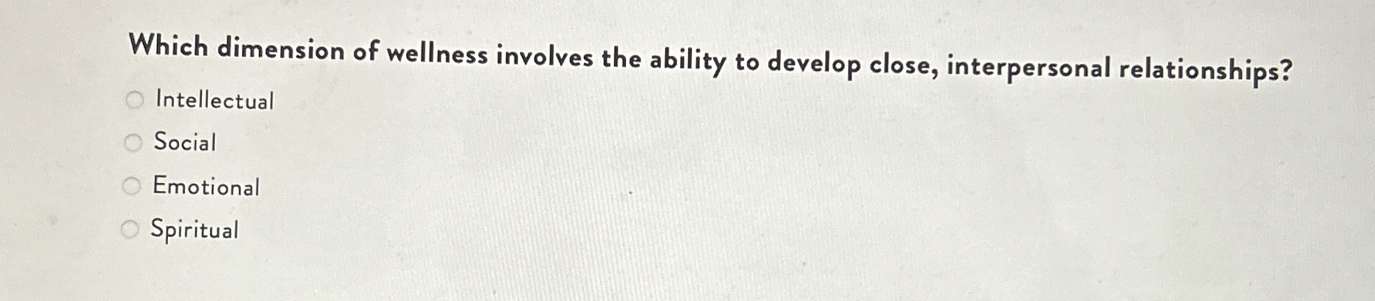 Solved Which dimension of wellness involves the ability to | Chegg.com