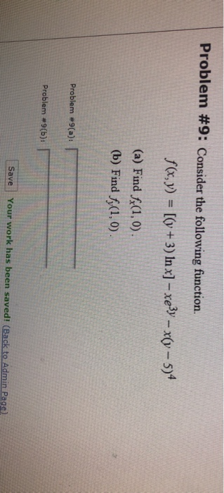 Solved Problem #9: Consider the following function. f(x,y) = | Chegg.com