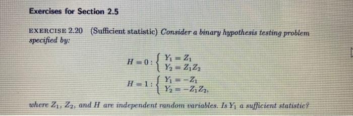 Solved Exercises for Section 2.5 EXERCISE 2.20 (Sufficient | Chegg.com