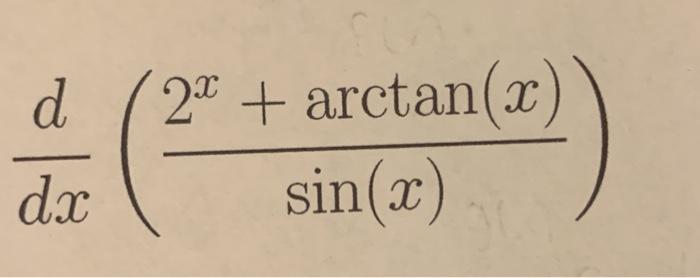 Solved d 2% + arctan(x sin(x) dx | Chegg.com